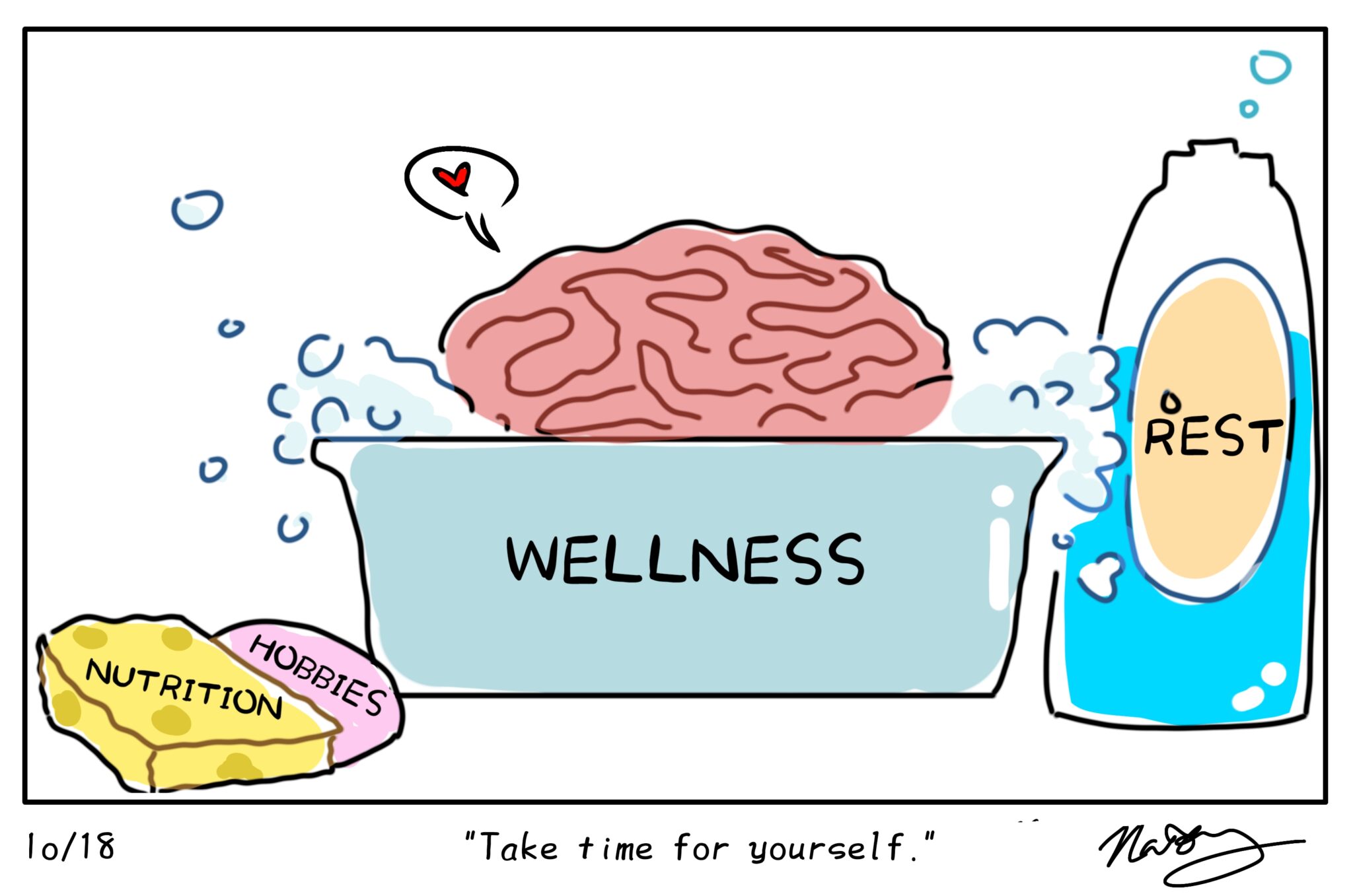 Editorial Cartoon: Take time for yourself - The Rider Newspaper